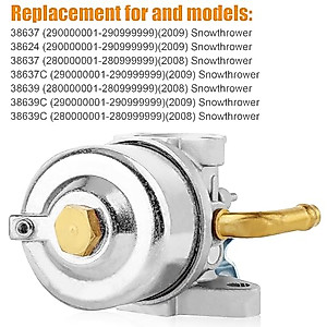 QAZAKY Carburetor Compatible with Toro 38624 38629 38629C 38637 38637C 38639 38639C Snowthrower Snow Thrower