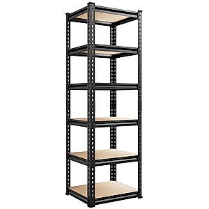 REIBII Storage Shelves, 6 Tier Garage Storage Shelving Units Loads 2250LBS, 72’’H Adjustable Heavy Duty Metal Shelves for Storage Rack for Warehouse Pantry Kitchen Closet,16’’W X16’’D X72’’H