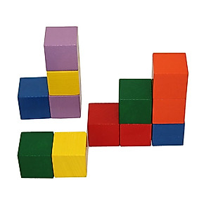 HABA Baby's First Basic Block Set - 12 Colorful Wooden Cubes (Made in Germany)