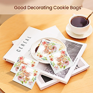 NUOMI 100Pcs Resealable Cellophane Bags Self Adhesive Cello Bags 'Thank You' Printed Poly Cookies Bags for Dessert, Party Treats, Bakery, Candle, Soap, 5.5"X6.7"