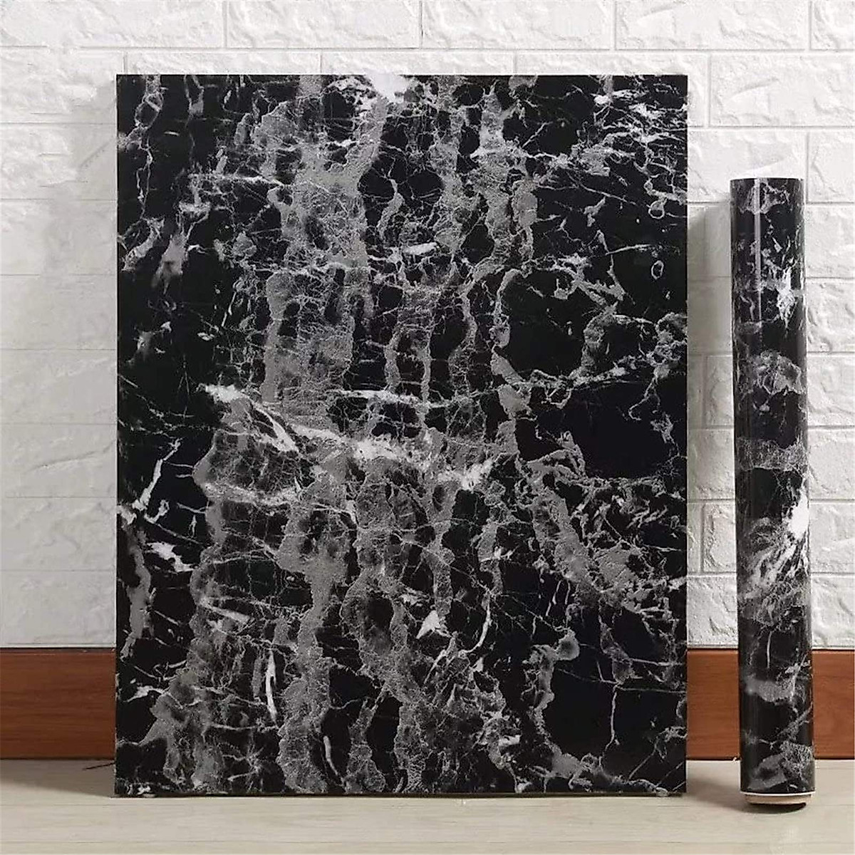 Yancorp Black Marble Contact Paper Black Peel and Stick Wallpaper Self Adhesive Countertop Removable Vinyl Wrap Bachsplash Shelf Liner (11.8" x 78.7")