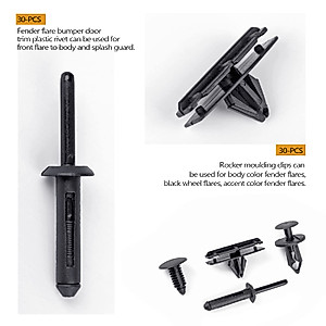 4 in 1 Wrangler Grille Fastener Retainer Clips, Xislet Push-Type Plastic Rivets Compatible with 2007-2022 Jeep Wrangler & 2005-2010 Grand Cherokee Fender Bumper Clips Replace 6503598-121PCS