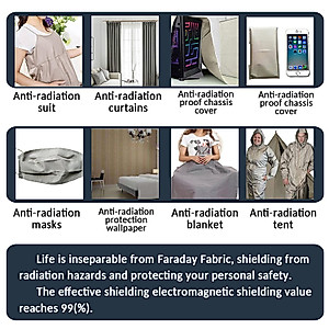 Faraday Fabric-EMI RFID Shielding-Block WiFi/RF Anti-Radiation Military Grade and Radiation Protection Nickel Copper Fabric, RFID Blocking Material 36"x44" inch