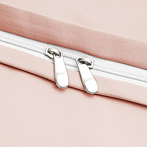 Mohap 1 Duvet Cover with 2 Pillow Shams Full Size for All Seasons - 3 Piece Home Bedding Comforter Cover with Zipper Closure - Ultra Soft Double Brushed Microfiber, 80 X 90 Inches - Pink