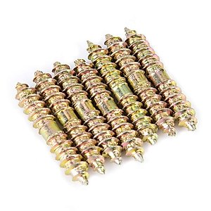 20pcs 5x30mm Double Ended Dowel Screw Self Tapping Threaded Bolts Woodworking Furniture Connector Rods Bars Studs for Furniture Assembly, Woodworking