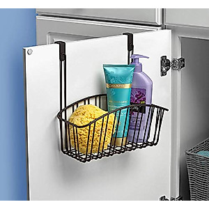 Spectrum Diversified Contempo Storage Basket Over The Cabinet, Steel Wire, Sink Organizer for Kitchen & Bathroom, Medium, Bronze