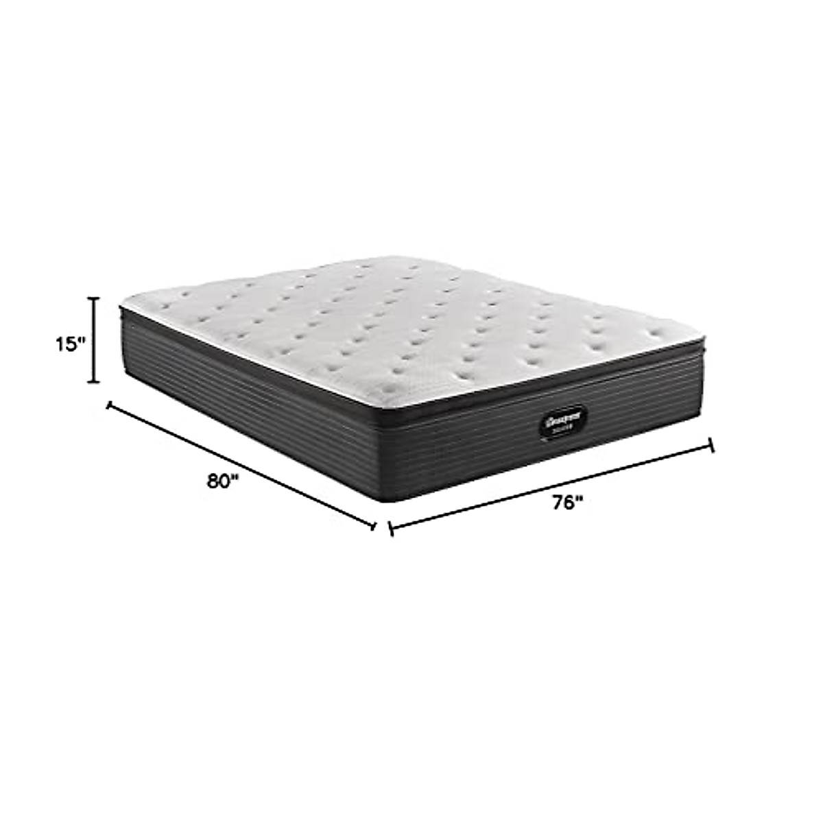 Beautyrest Silver BRS900 15 inch Plush Pillow Top Mattress, King, Mattress Only