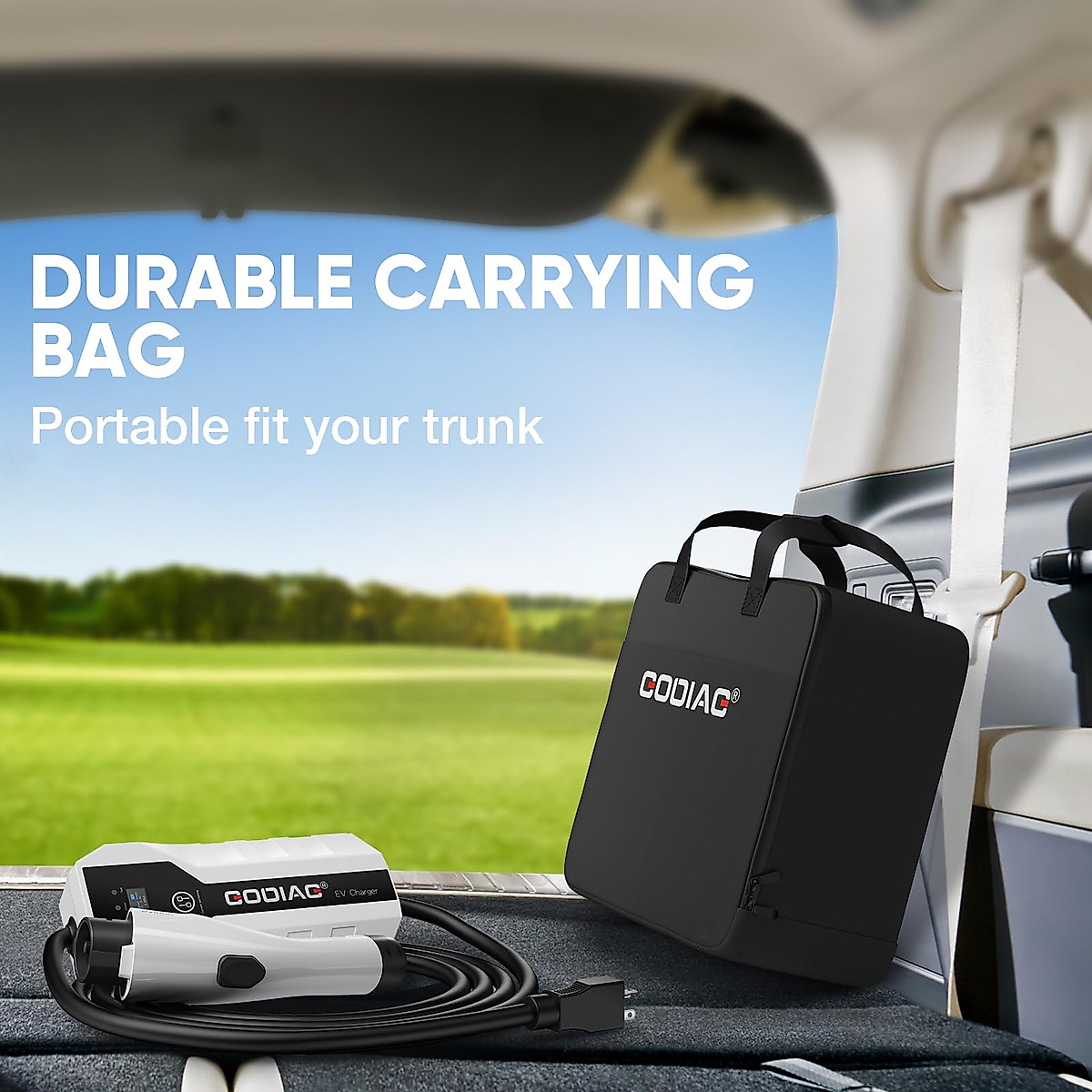 EV101 Portable EV Charger Level 1+2, 8/10/13/16 Amp Adjustable Electric Car Charger, 110V-240V 3.5KW 20 ft Plug-in Hybrid EV Charger