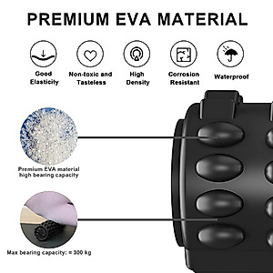 AISIGER Vibrating Foam Roller 5 Vibration Intensities, Next Generation Electric Foam Roller for Muscle Release, Fitness Deep Massage Foam Roller with Bag - Black