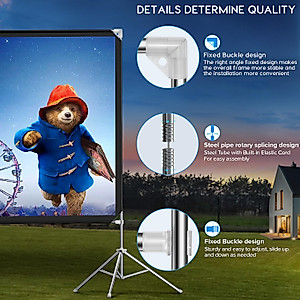 Projector Screen and Stand, 120-inch CENTURY-STAR Outdoor Movie Screen Wrinkle-Free Nylon 16:9 Outdoor Projector Screen, Portable Video Projection Screen with Carrying Bag for Home Theater Backyard