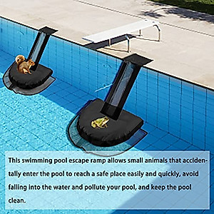 2 Pack Pool Critter Escape Ramp, Critter Ramp Pool, Pool Escape Ramp for Animals, Animal Saving Escape Ramp for Saving Frogs, Birds, Ducks Rescues Spa Pool Floating Ramp Tools (Black)