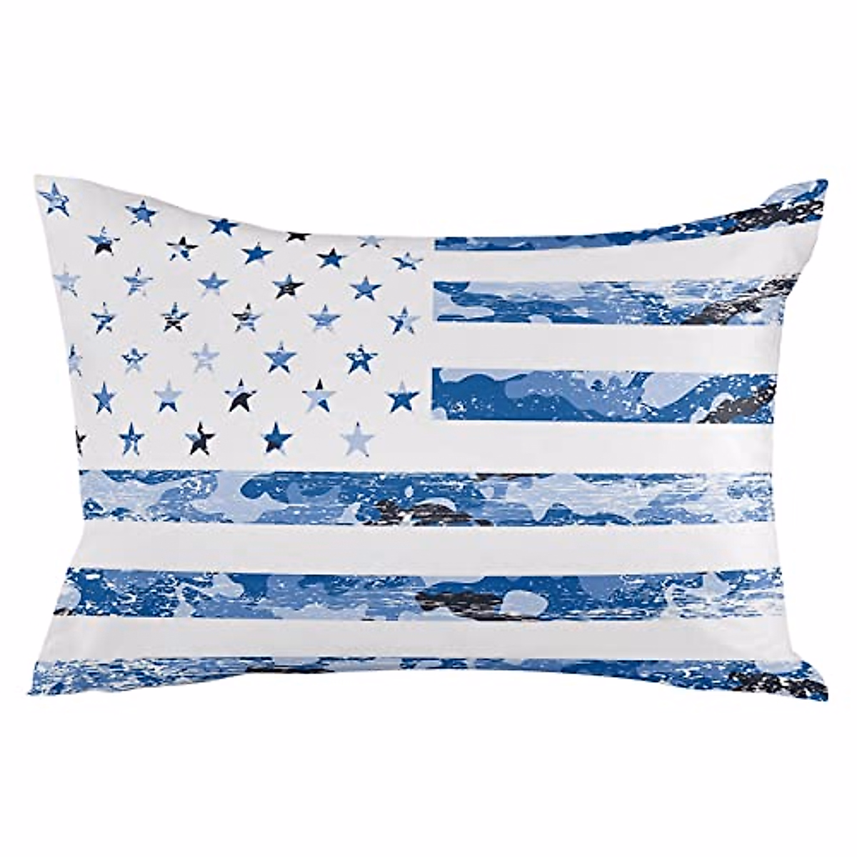 Funnywall88 Waterproof Throw Pillow Covers Set of 2 Independence Day Camo American Flag Patriotic Couch Pillow Cases Outdoor Sofa Cushion Cover Home Decor for Bed Living Room, 20" x 12"