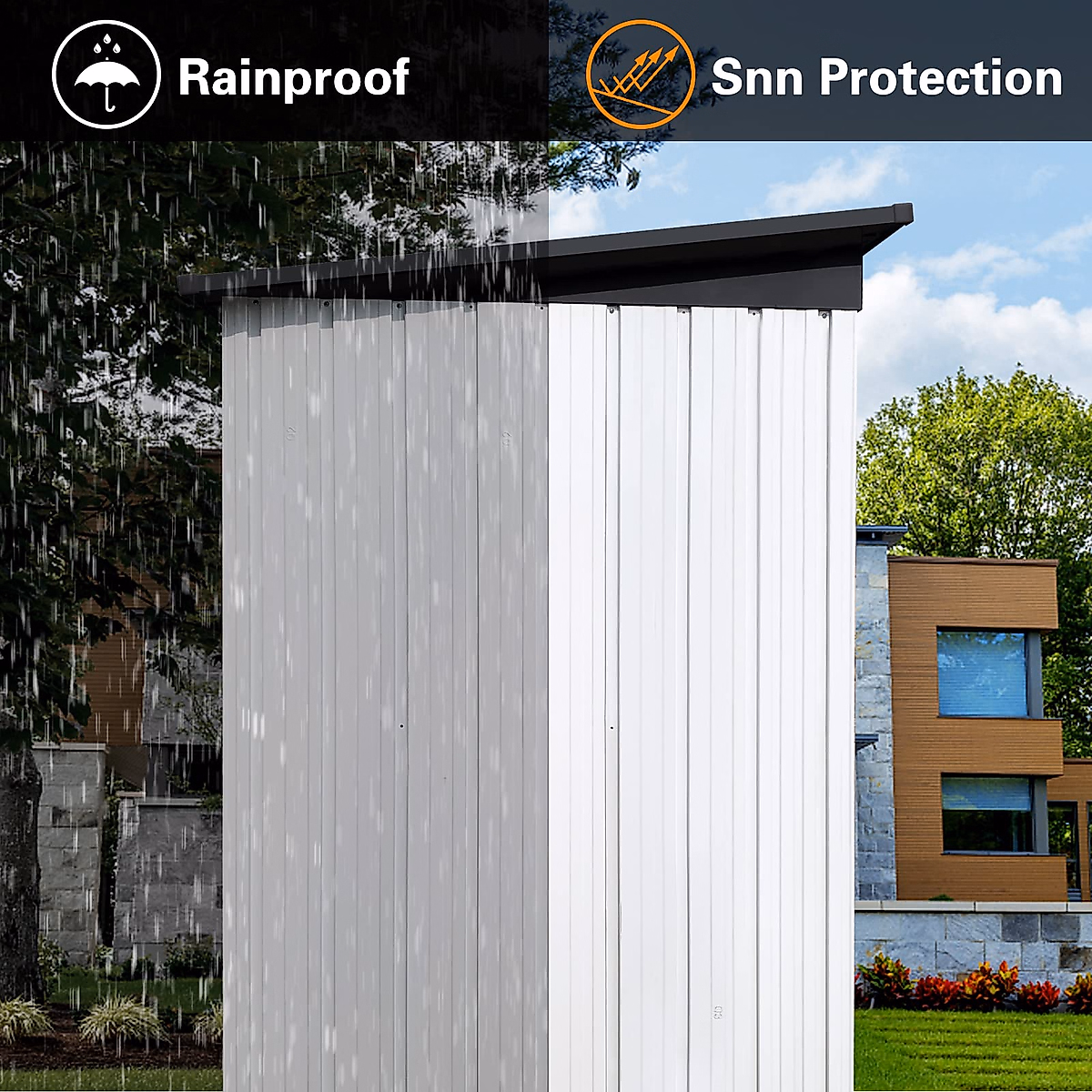 Large Storage Shed, Metal Outdoor Storage Shed, Metal Garden Sheds with Door and Lock for Backyard Garden Patio Lawn, 5FT x 4FT