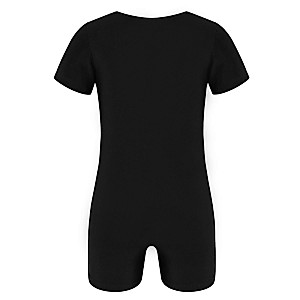 Yeahdor Kids Boys Girls Team Basic Gymnastics Dance Leotard Bodysuit Biketard for Athletic Sports Tumbling Black 8-10