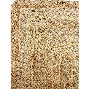 Natural Fiber Collection 2' x 3' Natural Handmade Farmhouse Premium Jute Accent Rug (0001)