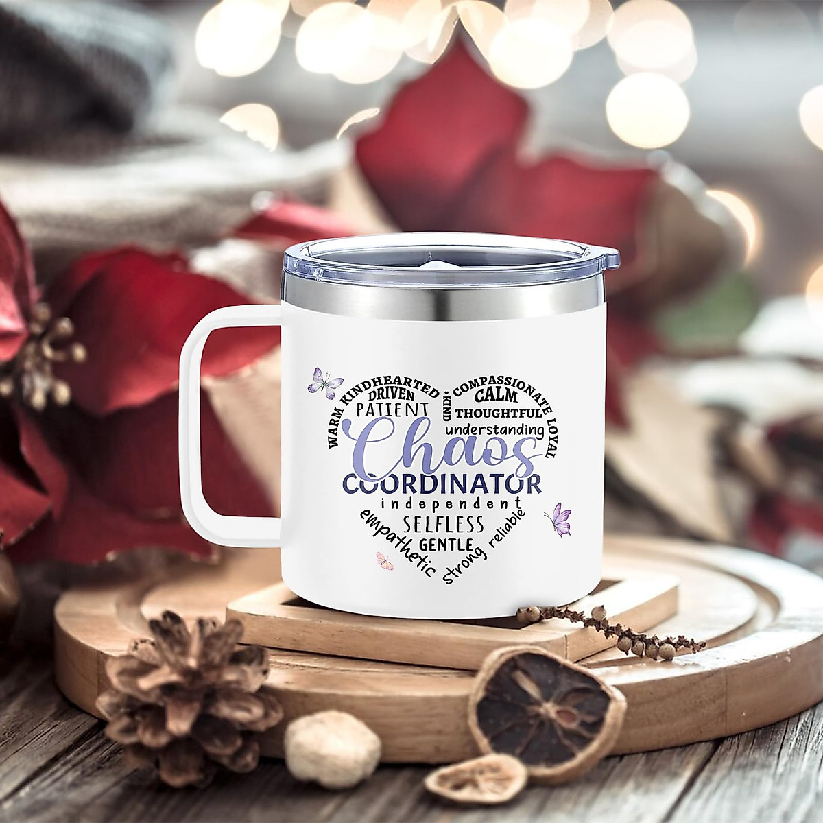 WWHSAI Chaos Coordinator Gifts - Gift For Boss Chaos Coordinator - Boss Lady Gifts For Women - Thank You Gift For Employee/Teacher/Coworker/Manager/Nurse Appreciation Office Presents Coffee Cup 14oz