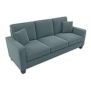 Bush Furniture Stockton Sofa, 85W, Turkish Blue Herringbone