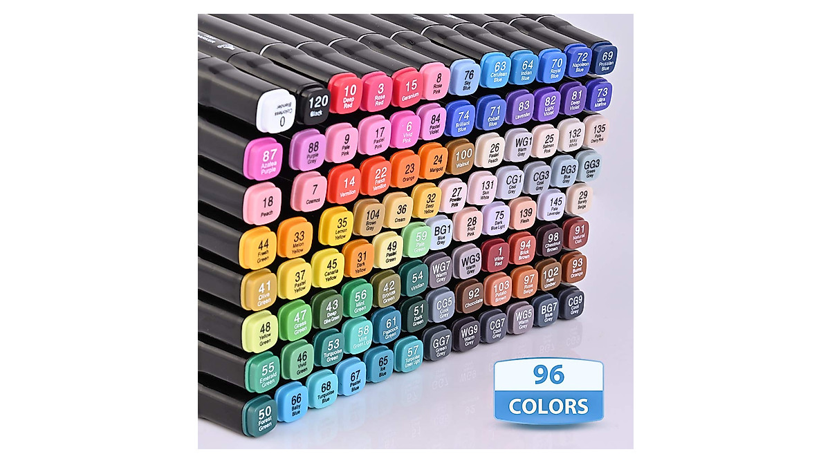 Dabo & Shobo 96 Color Alcohol Markers - Bright Permanent Markers