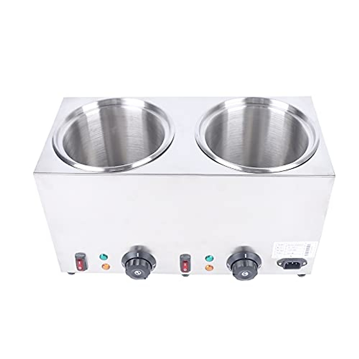 Cheese Warmer with Pump, Electric Nacho Cheese Dispenser with 2 * 2L Insert Pots, Stainless Steel Hot Cheese Dispenser for Salad Jam Seasoning Sauce