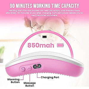 Lacta Flow Warming Lactation Massager Breastfeeding Pumping 2-in-1 Heat & Vibration Relief from Clogged Ducts Mastitis Engorgement Postpartum Essential Improve Milk Flow (1 Pad Pink) 1.0 Count