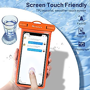 Niveaya Universal Waterproof Phone Case - 2 Pack, IPX8 Shockproof Waterproof Phone Pouch Dry Bag for iPhone 14 13 12 11 Pro Max SE 2020 XS Max XR X 8 7 6s Plus S10 S9 S20 S21 Note 20/10.