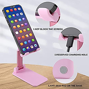 Summer Pattern with Camera Cell Phone Stand Foldable Adjustable Cellphone Holder Desktop Dock Compatible with iPhone Switch Tablets (4-13")