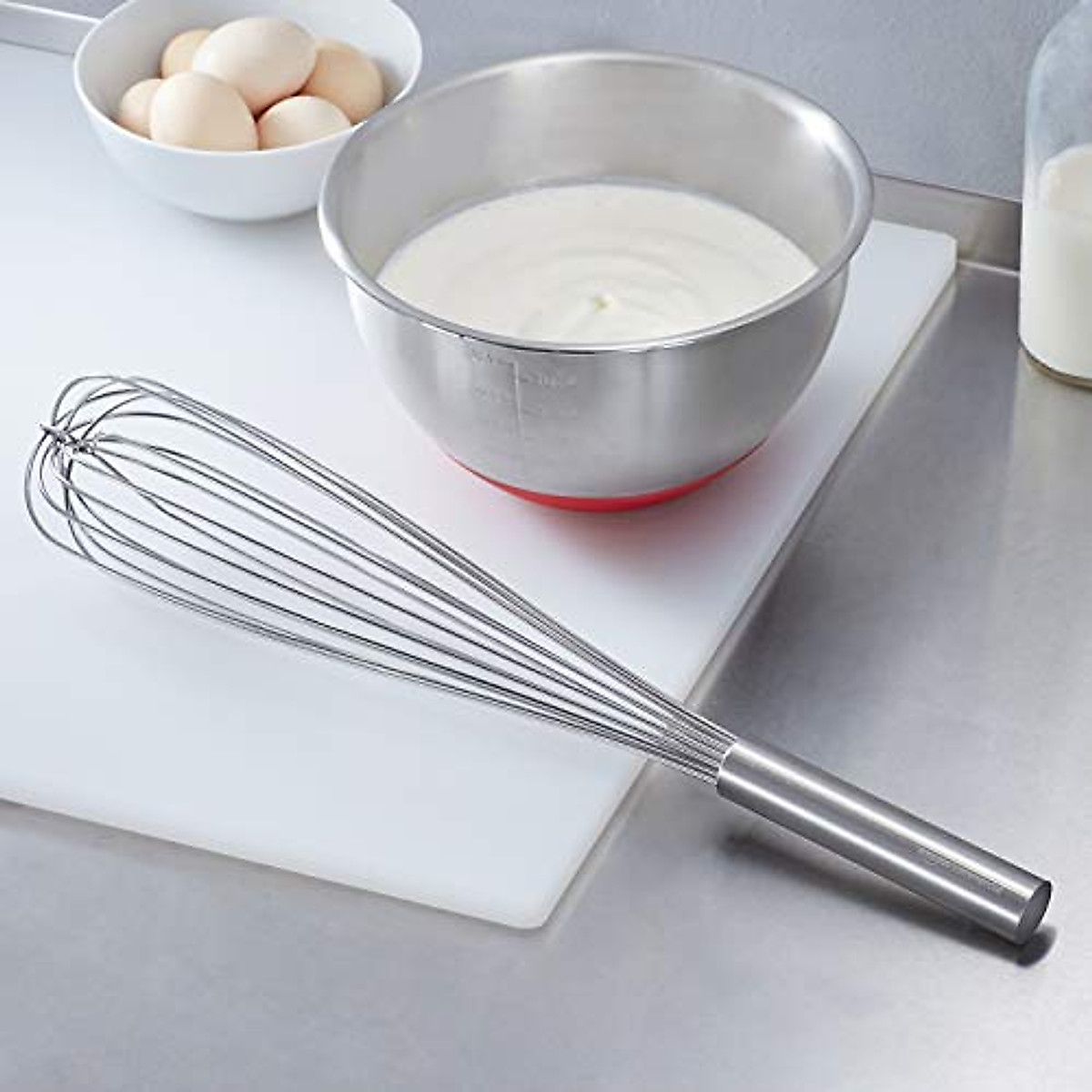 AmazonCommercial Stainless Steel Whisk, 18 Inch