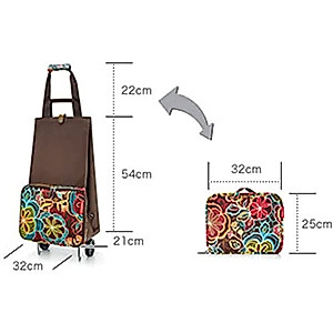 KouRy Shopping Cart Folding Shopping Bag Shopping Trolley On Wheels Small Utility Trolly Cart for Grocery Laundry Book Luggage Travel Grocery Cart Home Essentials (Color : B)