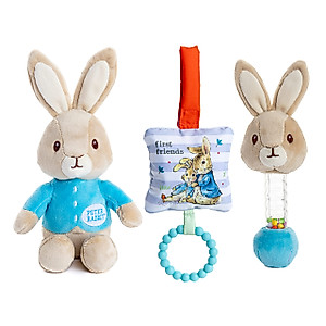 KIDS PREFERRED Beatrix Potter Peter Rabbit Gift Set with Stuffed Animal, Rattle, and Teether