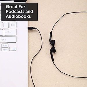 Konohan 150 Packs Earbuds Bulk Earphones with 3.5 mm Headphones Wired in Ear Earbud Wired Earphone for Classroom School Adult Kids Students Travel Library Individually Packed(Black)