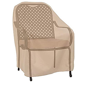 Modern Leisure Basics Patio Chair Cover - Weather-Resistant Fabric - Furniture Protection Perfect for Patio, Deck, and Porch - 27" L x 34" W x 31" H - Khaki