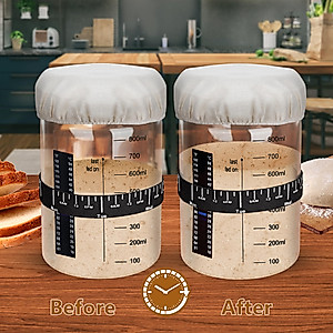 Quald Sourdough Starter Jar Kit, 35 Oz Sourdough Starter Jar With Thermometer (2)