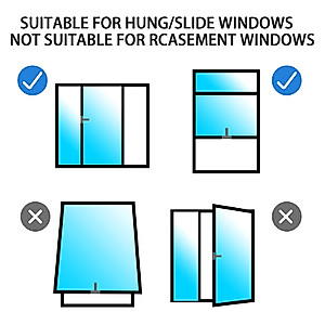 Portable Air Conditioner Window Seal Plates Kit, Plastic AC Vent Kit for Sliding Windows, Portable AC Duct, Adjustable Length Portable AC Vent Kit for 5.1/5.9 inch Air Conditioner Exhaust Hose
