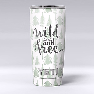 Design Skinz Wild and Free - Skin Decal Vinyl Wrap Kit Compatible with The Yeti Rambler Cooler Tumbler Cups