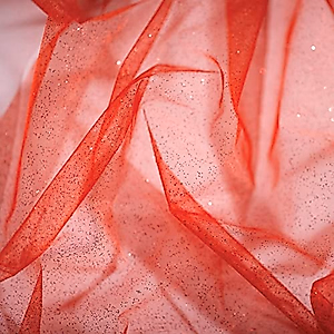 Anderson's Red Glitter Organza Wedding Decorating Fabric, 54 Inches x 40 Yards
