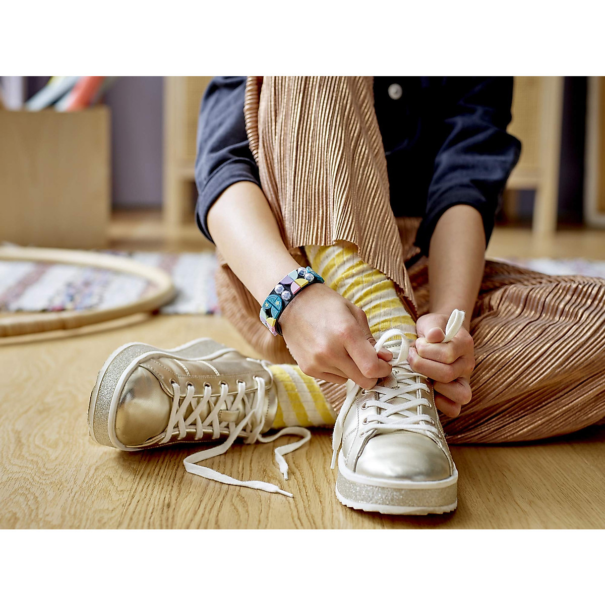 LEGO DOTS Cosmic Wonder Bracelet 41903 DIY Craft Bracelet Making Kit, A Fun Craft kit for Kids who Like Making Creative Jewelry, That Also Makes a Great Holiday or Birthday Gift (33 Pieces)