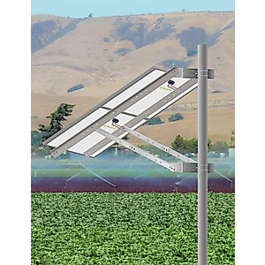 Newpowa Universal Solar Panel Double Arm with Support Pole and Wall Mount Bracket, 0-90° Tilt Angle, up to 400W/55.51" Width