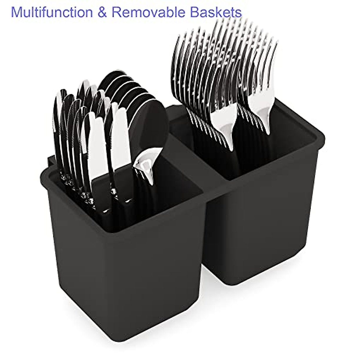 1Easylife Dish Drying Rack with Anti Rust Frame, Small Dish Drainer Rack for Kitchen Counter, Sink Dish Rack on Counter with Utensil Holder and Non-Slip Rubber Feet Rustproof for Organizer Storage
