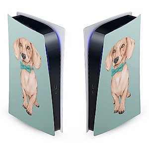 Head Case Designs Officially Licensed Barruf Dachshund, The Wiener Art Mix Matte Vinyl Faceplate Sticker Gaming Skin Case Cover Compatible with Sony Playstation 5 PS5 Digital Edition Console