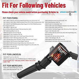 CarBole High Performance Coil Pack For F150 F250 F350 5.4L 4.6L V8 DG508, Ignition Coil For 1997-2014 Ford Crown Victoria E150 E250 Expedition Mustang Lincoln (Pack of 8pcs)