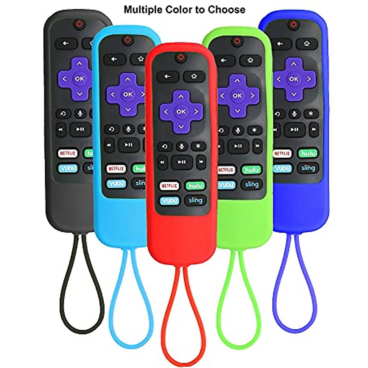 TOKERSE Glow Remote Cover for Roku Steaming Stick/Voice/Express/Premiere Remote - Silicone Case Cover for TCL Hisense Roku TV Smart TV Remote Control Replacement Cover Case Glow in The Dark - GlowBlue