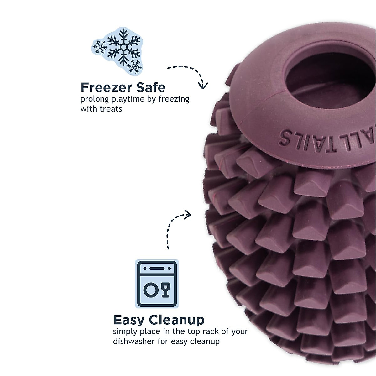 Tall Tails Natural Rubber Pinecone Reward Toy for Dogs Toy - Use with Spreadable Treats and Kibble