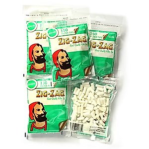 5 x Zig Zag Slim Menthol Cigarette Filter Tips x 150 Filters = 750 Filters