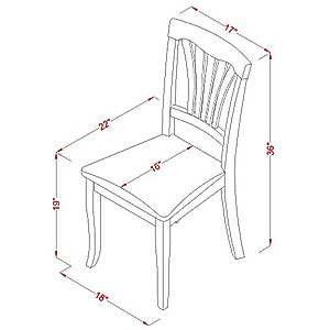 East West Furniture NAAV9-SBR-C Dining Set, Linen Fabric Seat