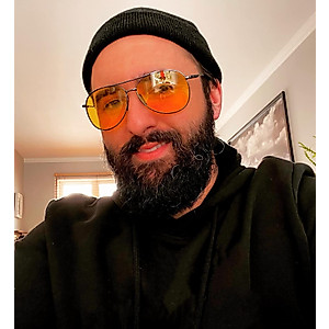 FEISEDY Night Driving Glasses Night Vision Aviator Reduce Glare Eyewear with Spring Hinge for Men Women B2294