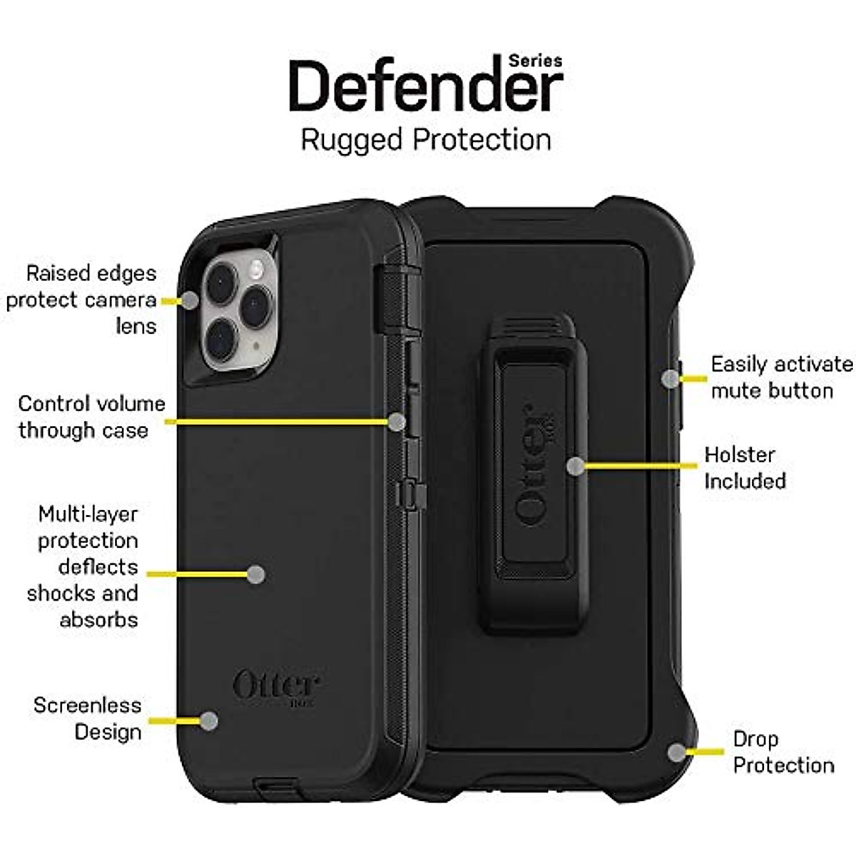OtterBox Defender Series Microbial Defense Case for iPhone 11 PRO and iPhone X/XS - Case Only, Bulk Packaging - Gone Fishin (Wet Weather/Majolica Blue)