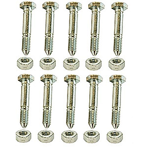 LAWN & GARDEN AMC 10 Shear Pins with Lock Nuts Compatible with Ariens 532005 53200500 05907100 51001600, Also Compatible with John Deere AM123342