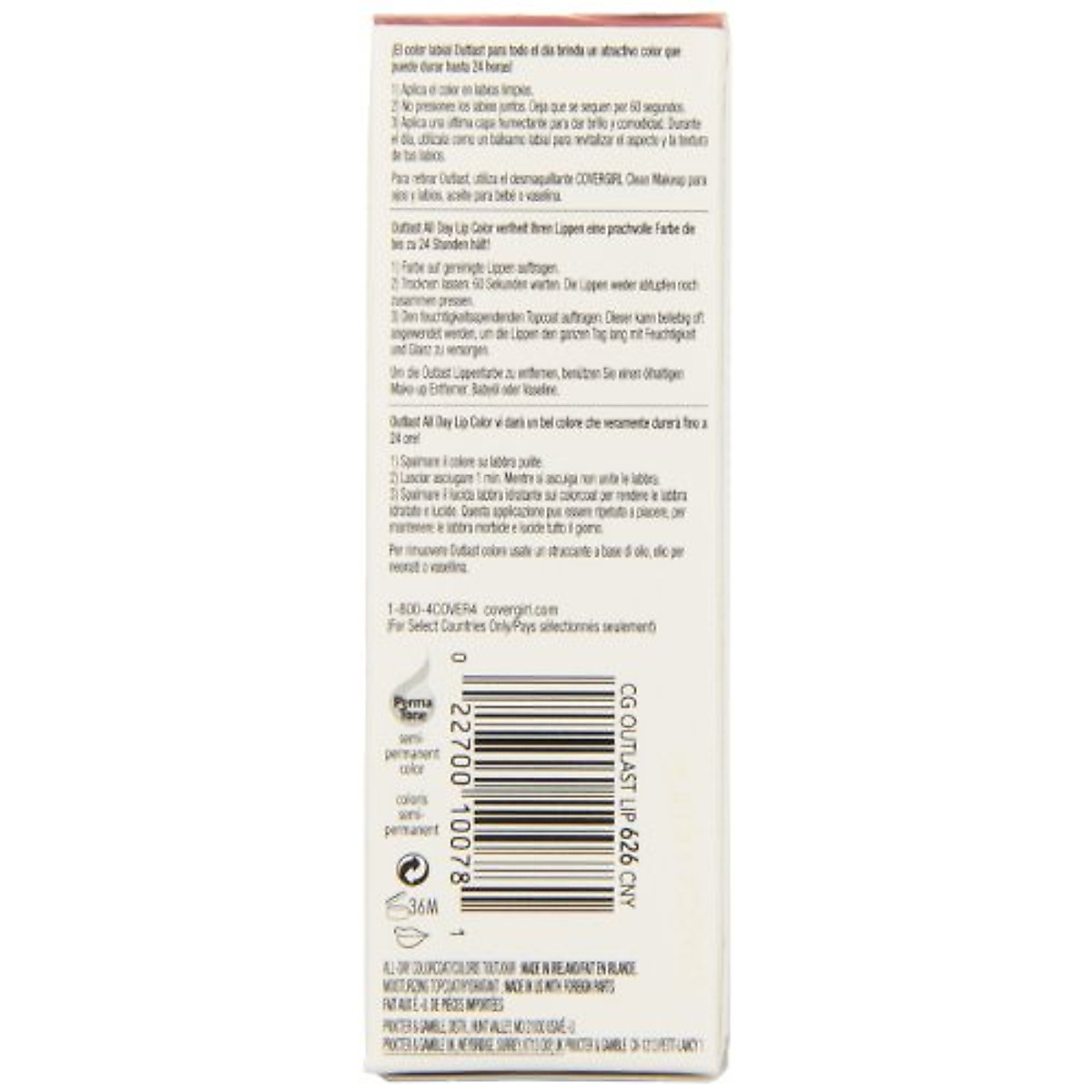 CoverGirl Outlast All Day Two Step Lipcolor, Canyon 626, 0.13 Ounce