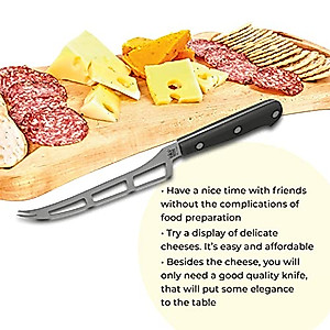 M&G 6-1/8" French Cheese Knife - Black POM Handle - Regular Box - Designed and Made in Europe