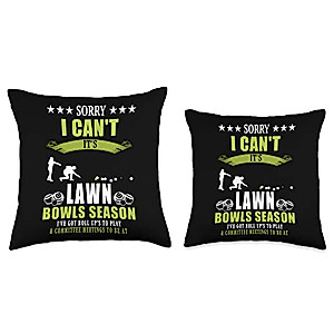 Lawn Bowls Accessories & Lawn Bowling Retirement Idea for Women & Novelty Lawn Bowling Throw Pillow, 16x16, Multicolor